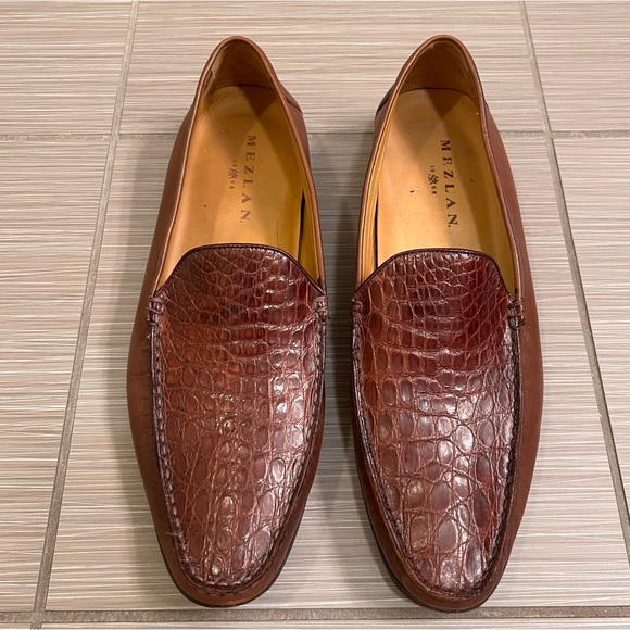 Mezlan | Shoes | Rare Mezlan Costanzo Crocodile Vamp Skin Leather Shoes ...
